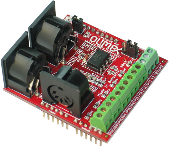 Olimex open source hardware MIDI shield for DUINOMITE PINGUINO MAPLE ... Olimex open source hardware MIDI shield for DUINOMITE PINGUINO MAPLE ...